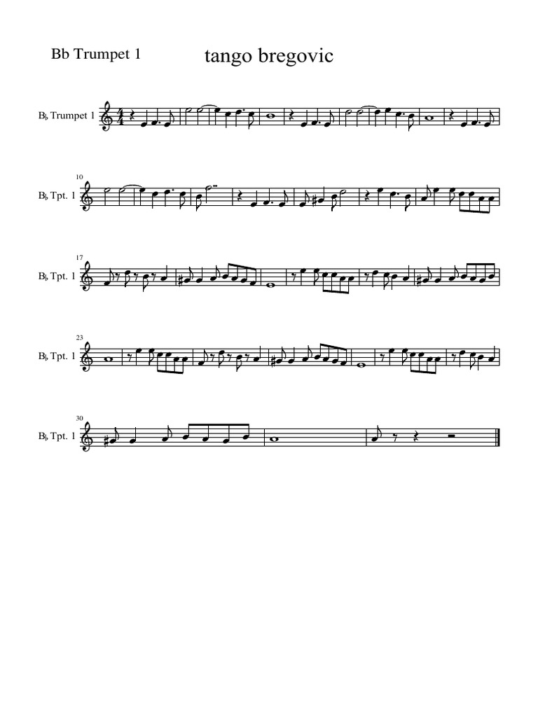 Tango Bregovic Lucru 16.07.2022-Bb Trumpet 1 | PDF