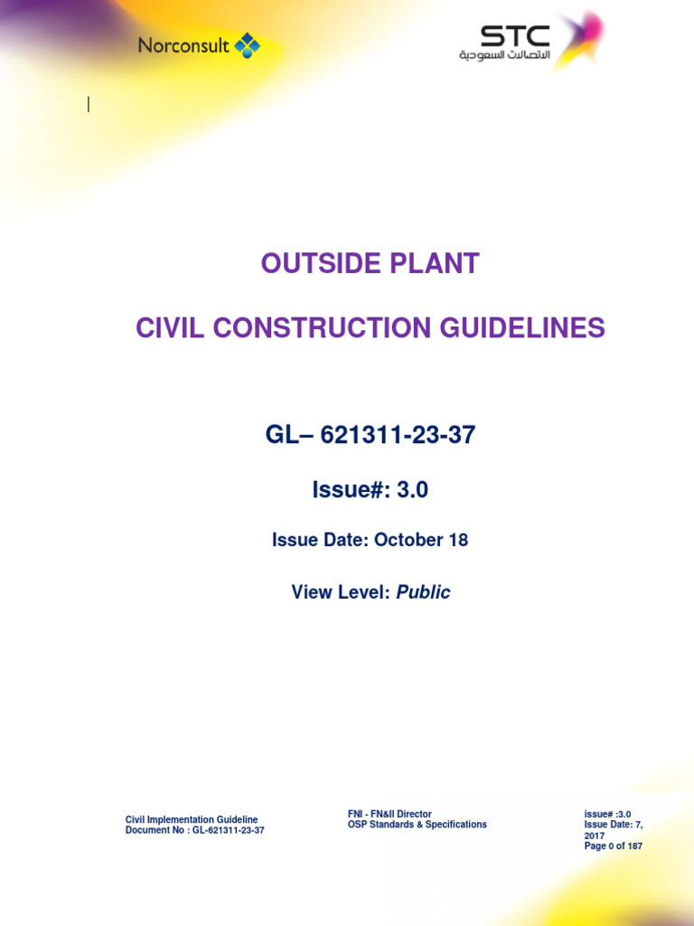 Outside Plant Civil Construction Guidelines | PDF | Specification ...