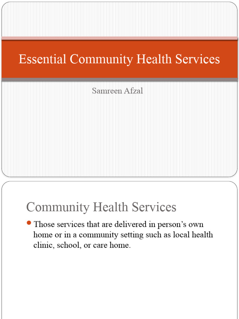 Essential Community Health Services | PDF