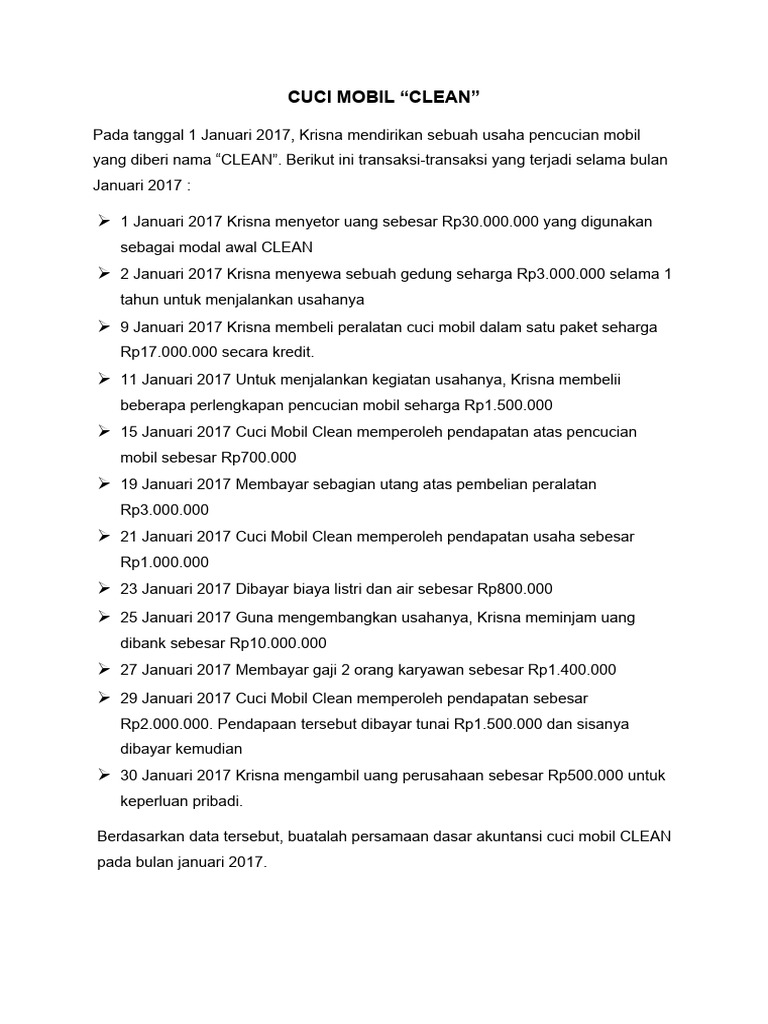 Izin Usaha Cuci Mobil CLEAN | PDF