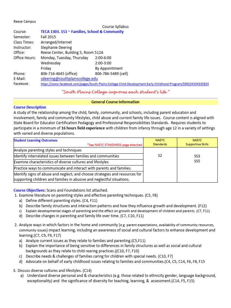 Syllabus Family and Community | PDF