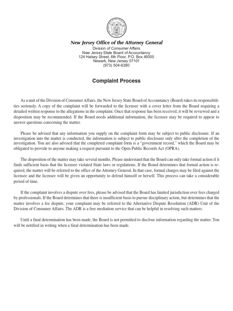 Complaint Form | PDF