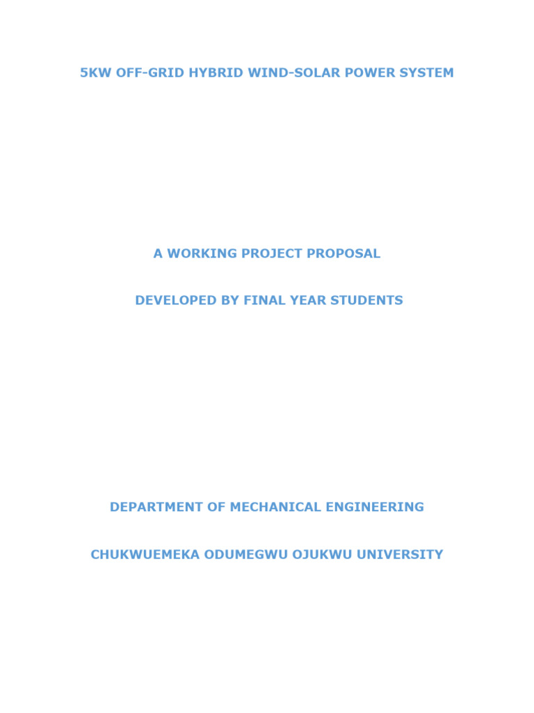 Power Project Proposal | PDF | Technology & Engineering