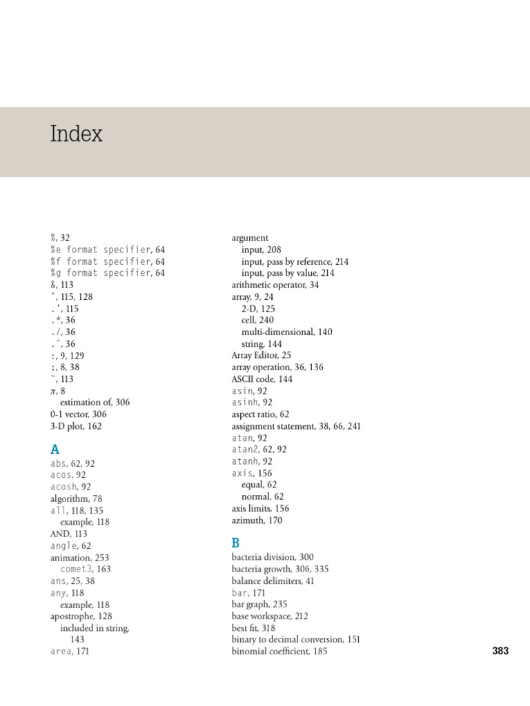 Index - 2010 - Essential Matlab For Engineers and Scientists | PDF ...