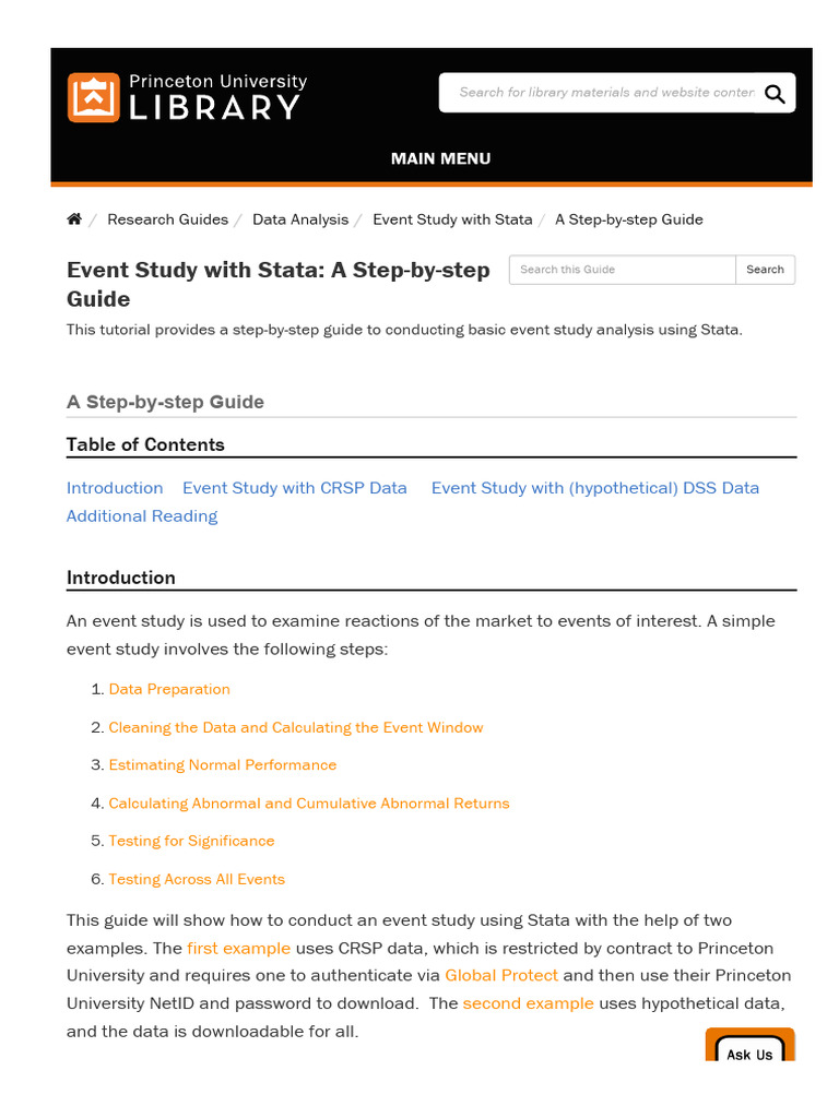 Libguides Princeton Edu Eventstudy | PDF