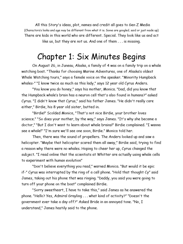 Six Minutes - The Book, Book #1 Written Down by Cody P | PDF