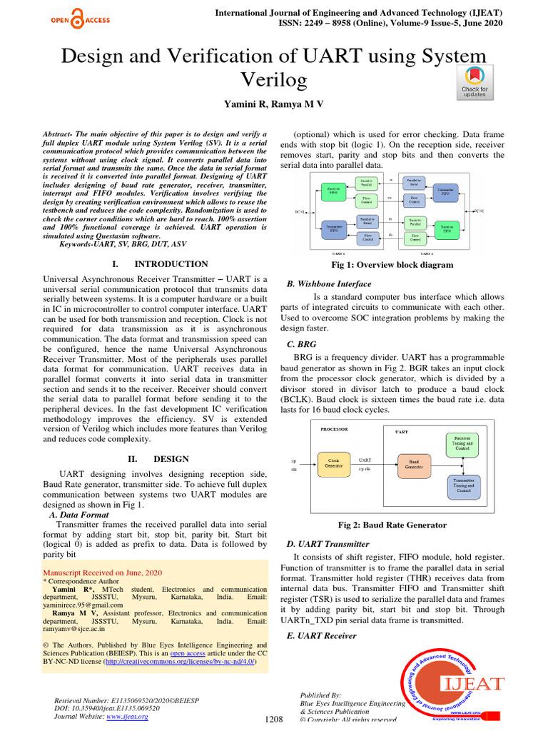 Uart Using System Verilog Pdf Computer Data Computing