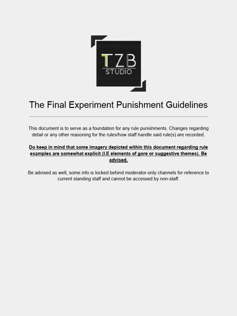 The Final Experiment - Moderators Guidelines | PDF