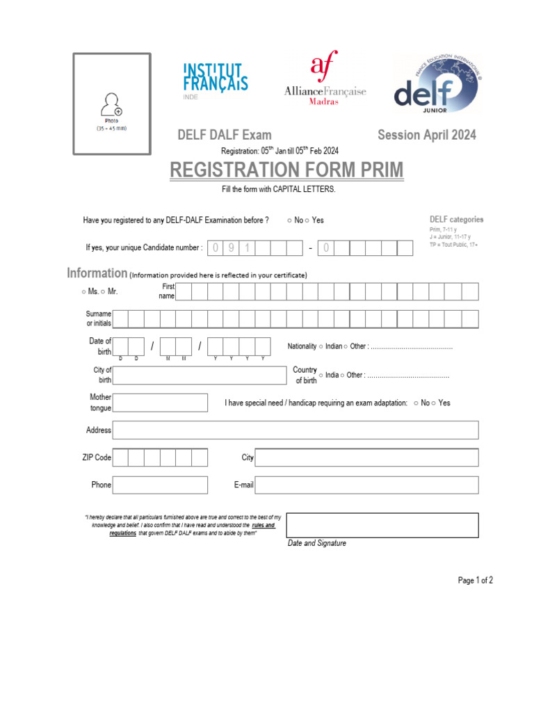 2024-DELF-PRIM-reg-form | PDF