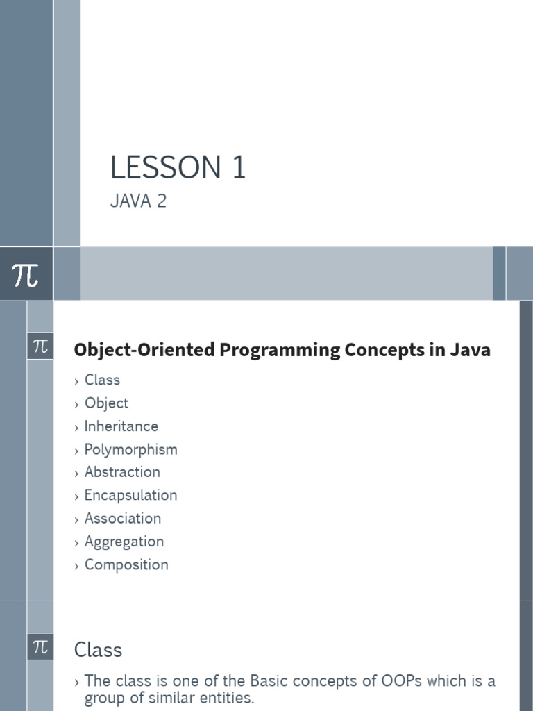 Shs Java 2 Lesson 1 Pdf Object Oriented Programming Object Computer Science