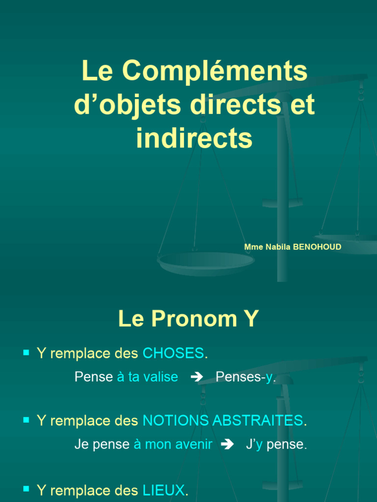 Pronoms Y et EN en français | PDF | Pronom | Complément d'objet