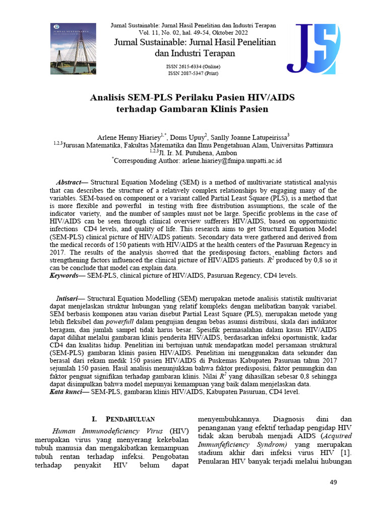 SEM-PLS Analysis of HIV/AIDS Clinical Factors | PDF | Structural ...