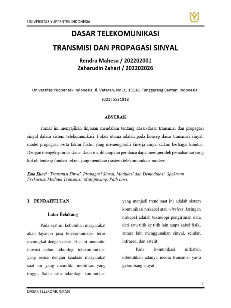 Transmisi dan Propagasi Sinyal Telekomunikasi | PDF