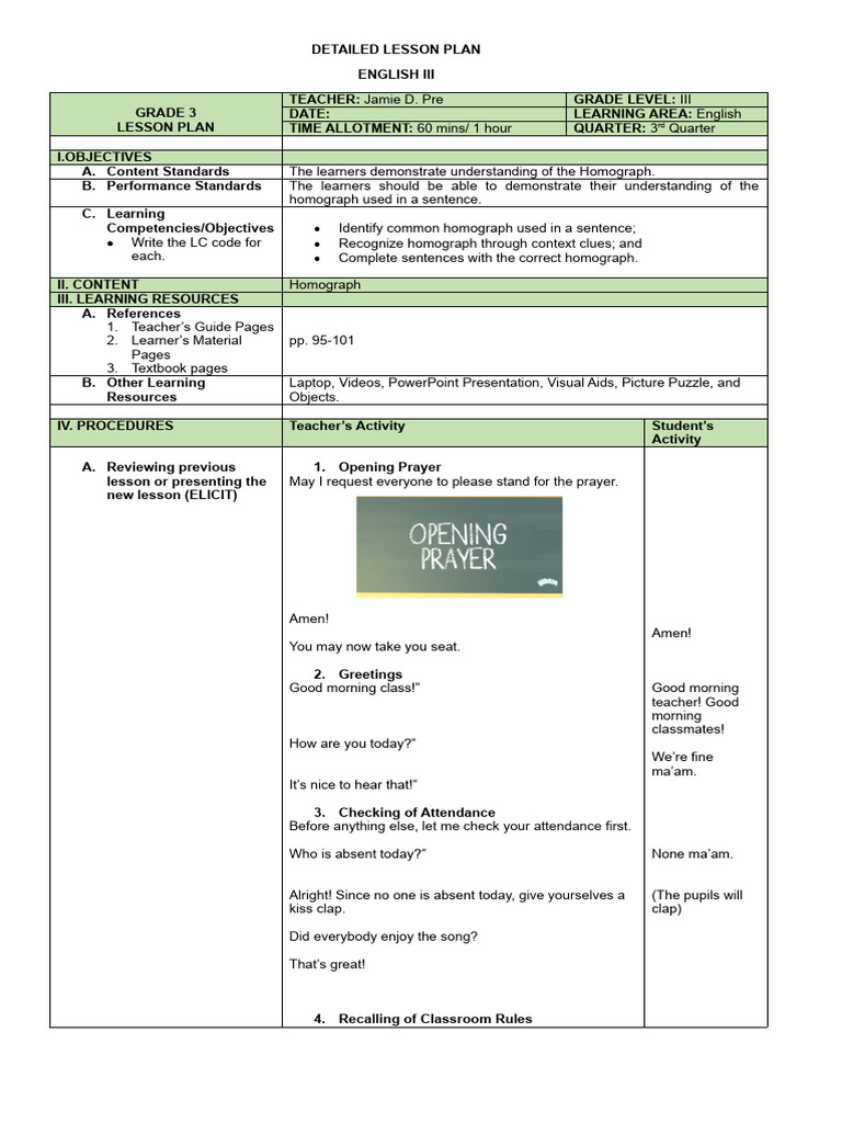 Detailed Lesson Plan in English Iii | PDF