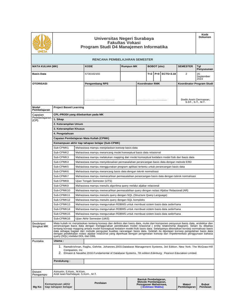 RPS Basis Data | PDF