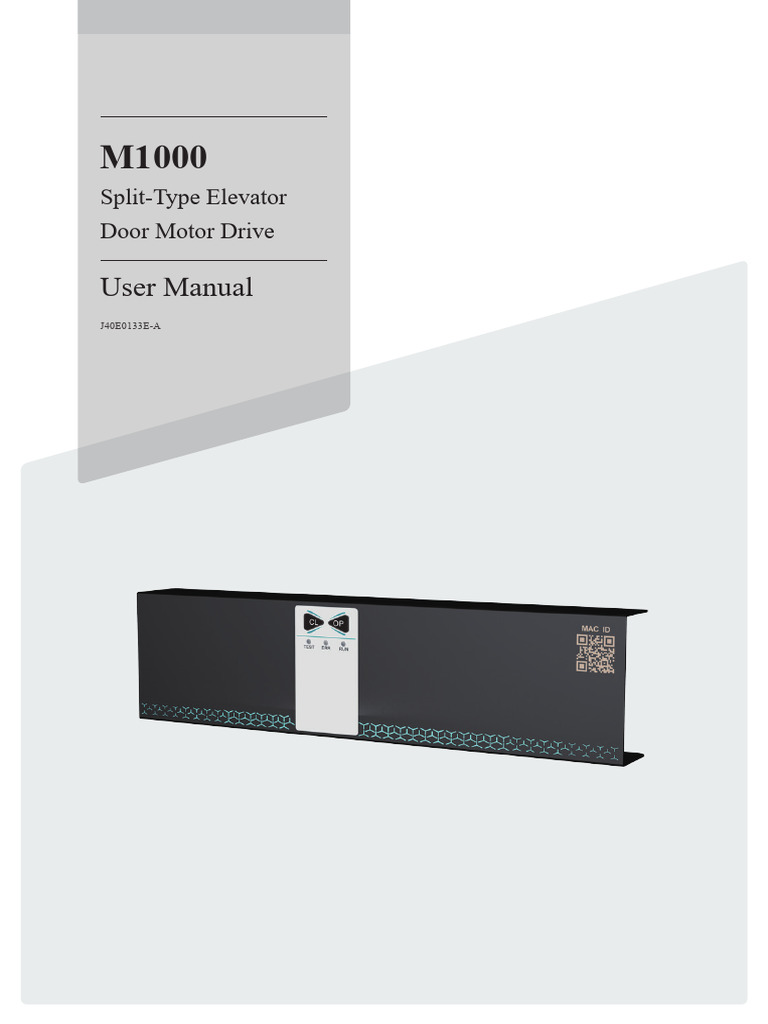 M1000 Split-Type Elevator Door Motor | PDF | Electrical Wiring | Parameter (Computer Programming)
