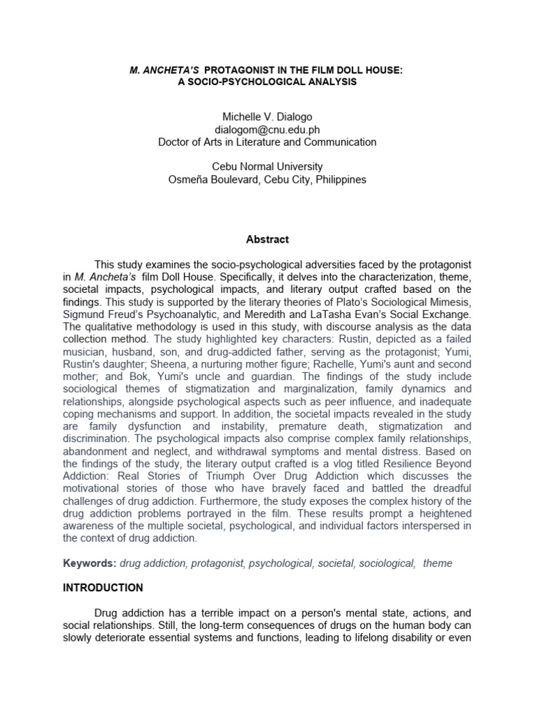 M. Ancheta's Protagonist in The Film Doll House | PDF | Substance Abuse ...