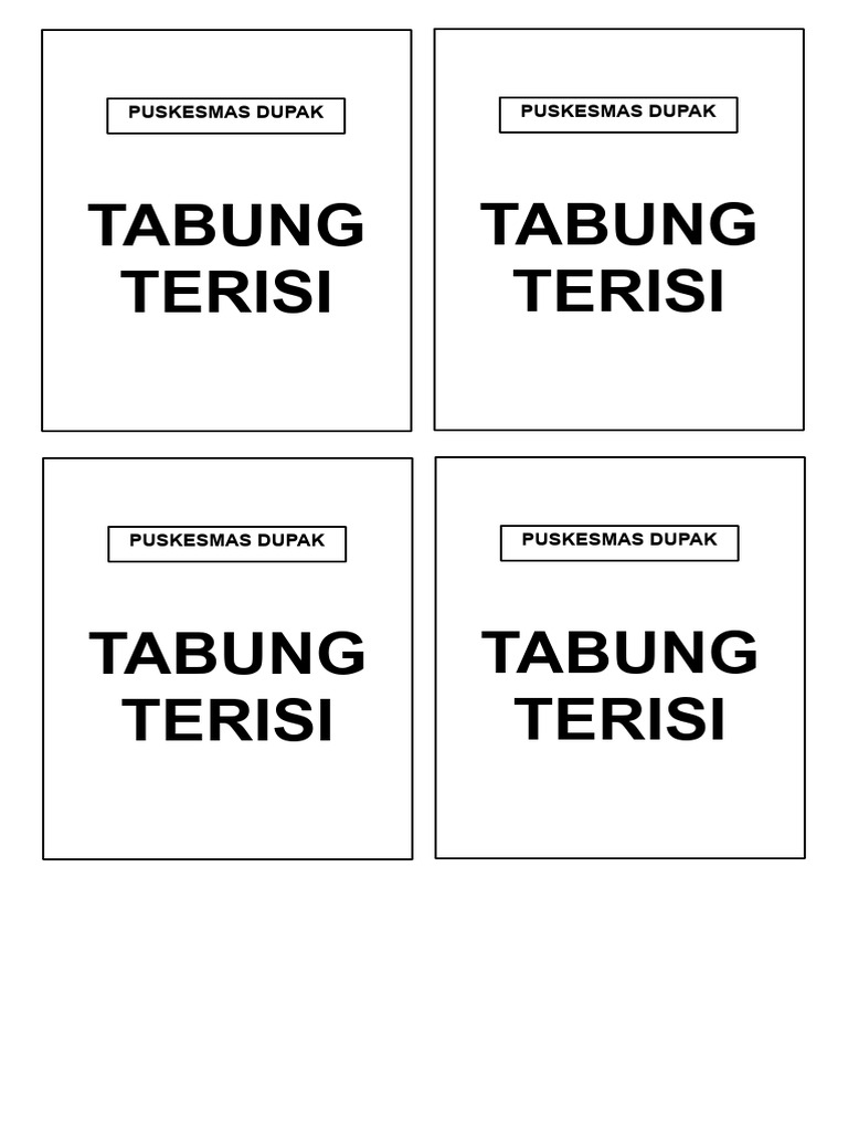 Label Tabung Oksigen Terisi | PDF