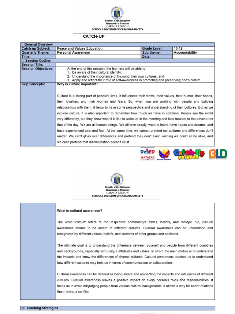 Template for Catch Up Fridays Teaching Guide | PDF