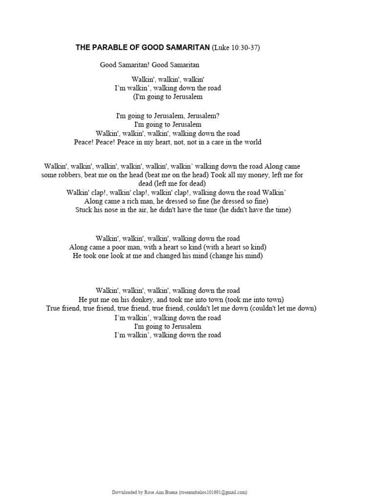 The Parable of Good Samaritan | PDF