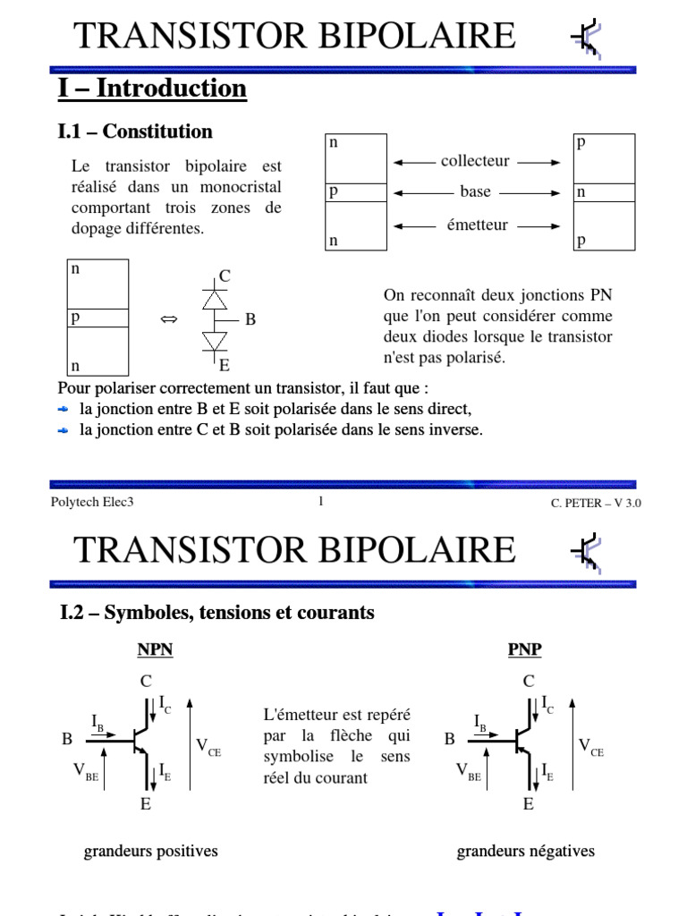 Comprendre le Transistor Bipolaire | PDF