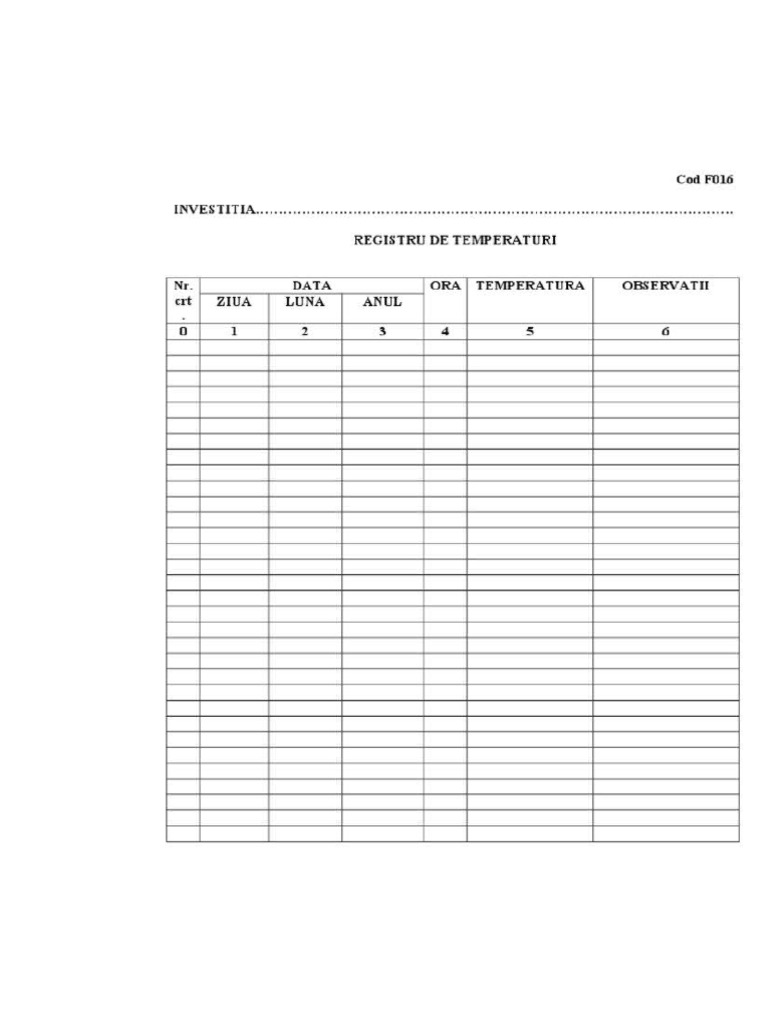 Registru Temperatura | PDF