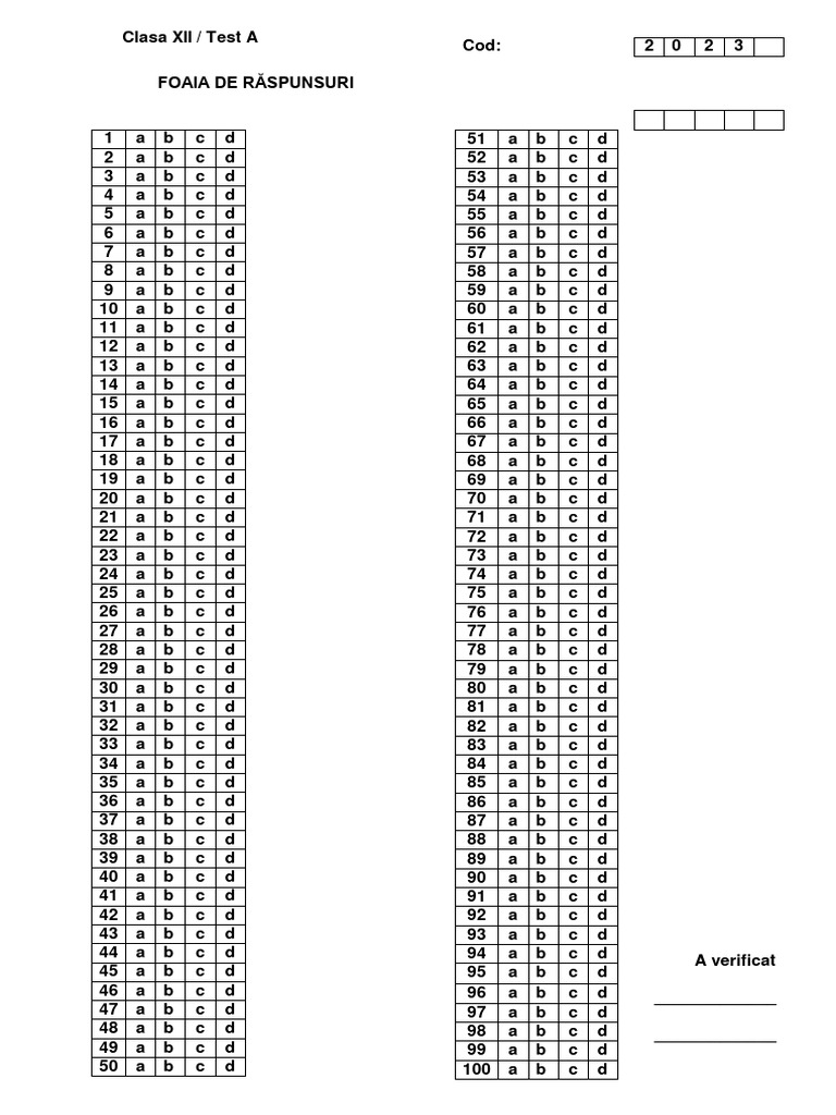 Ol23 Bio 12 Teorie Grila | PDF
