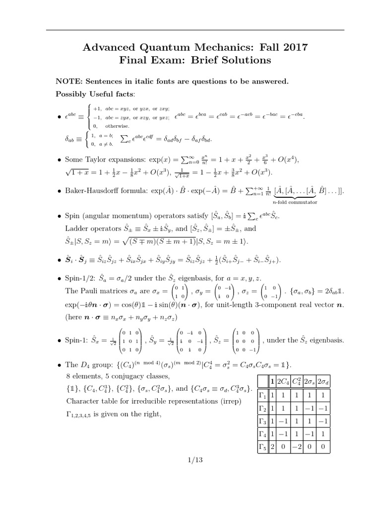 Final Solutions 2017 | PDF