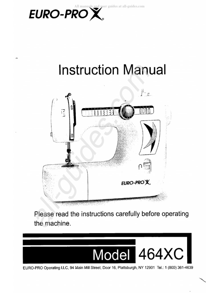 Euro Pro X Sewing Machine Manual | PDF