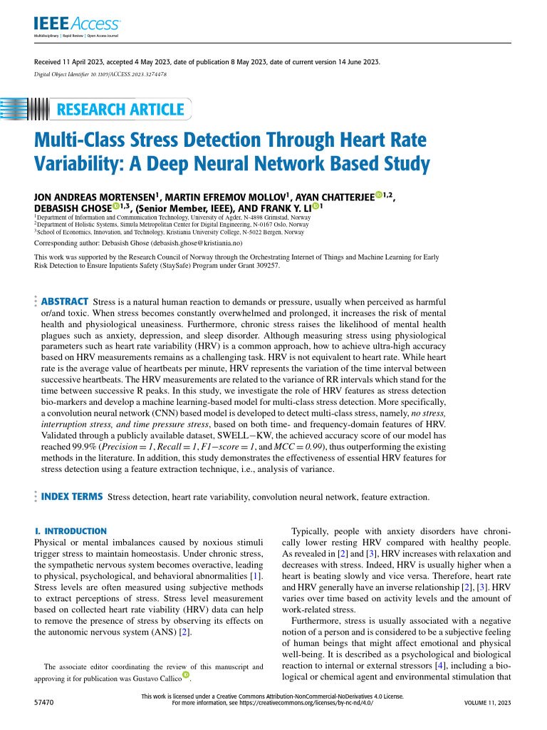Multi-Class Stress Detection Through Heart Rate Variability A Deep ... Multi-Class Stress Detection Through Heart Rate Variability A Deep ...