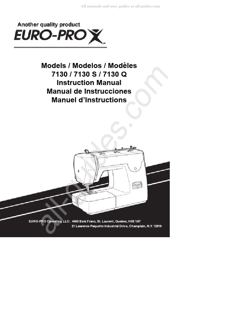 EuroPro 7130/7130S/7130Q Sewing Machine Instruction Manual | PDF