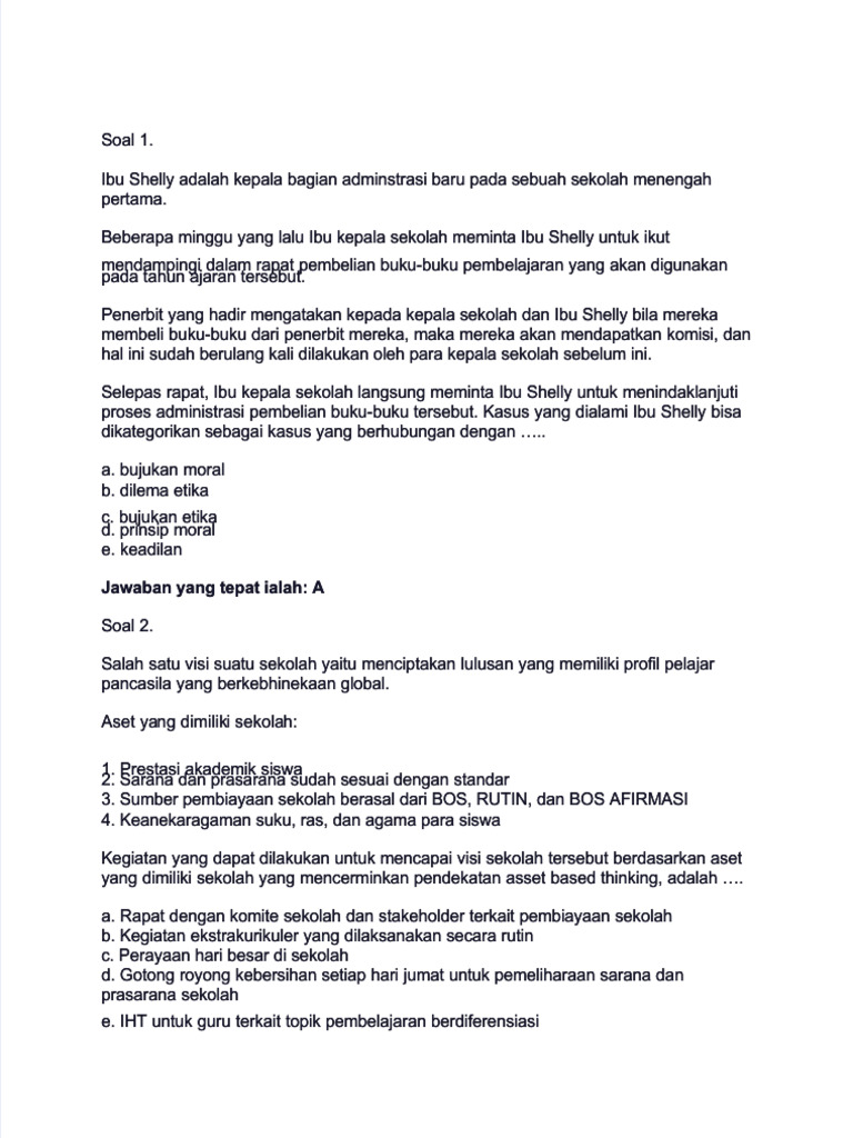 Contoh Soal Pretes Modul 3 CGP | PDF | Kesehatan Holistik