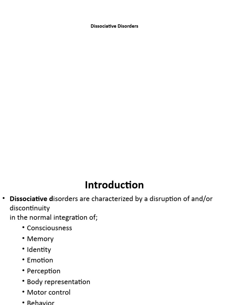 Dissociative Disorders | PDF | Dissociation (Psychology ...