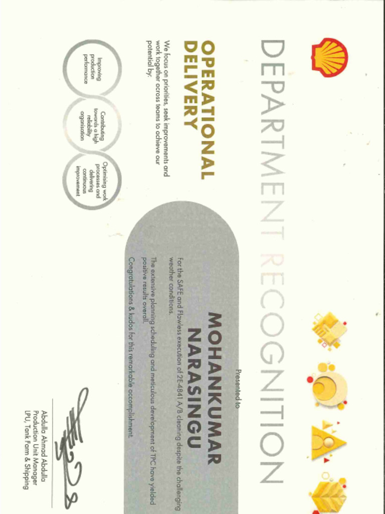 Department Recognition 2023 Certificate | PDF