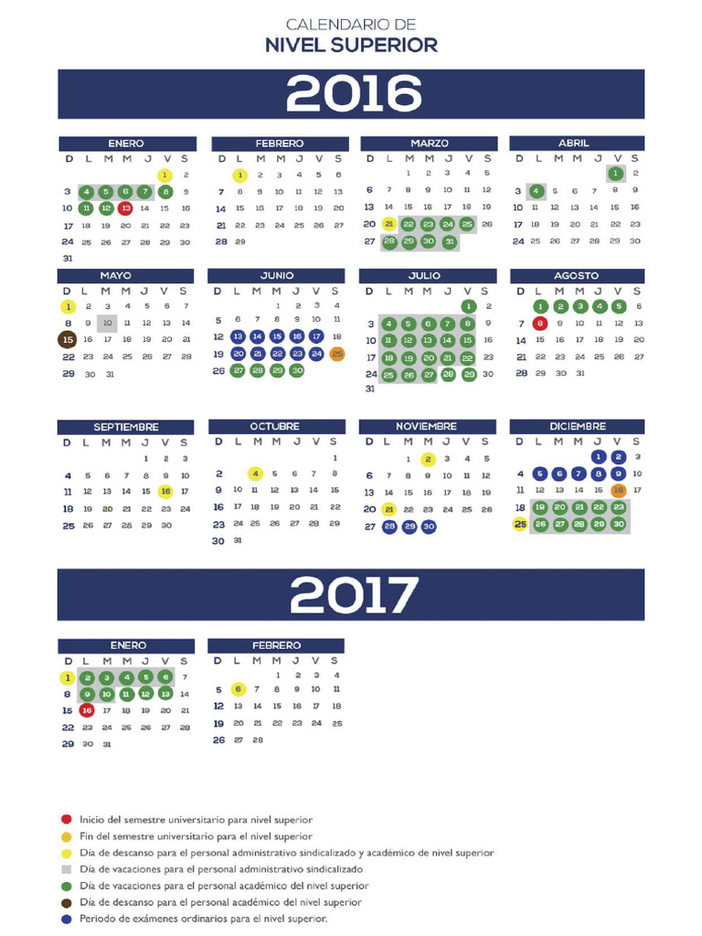 Calendario 2016 Uaem Pdf