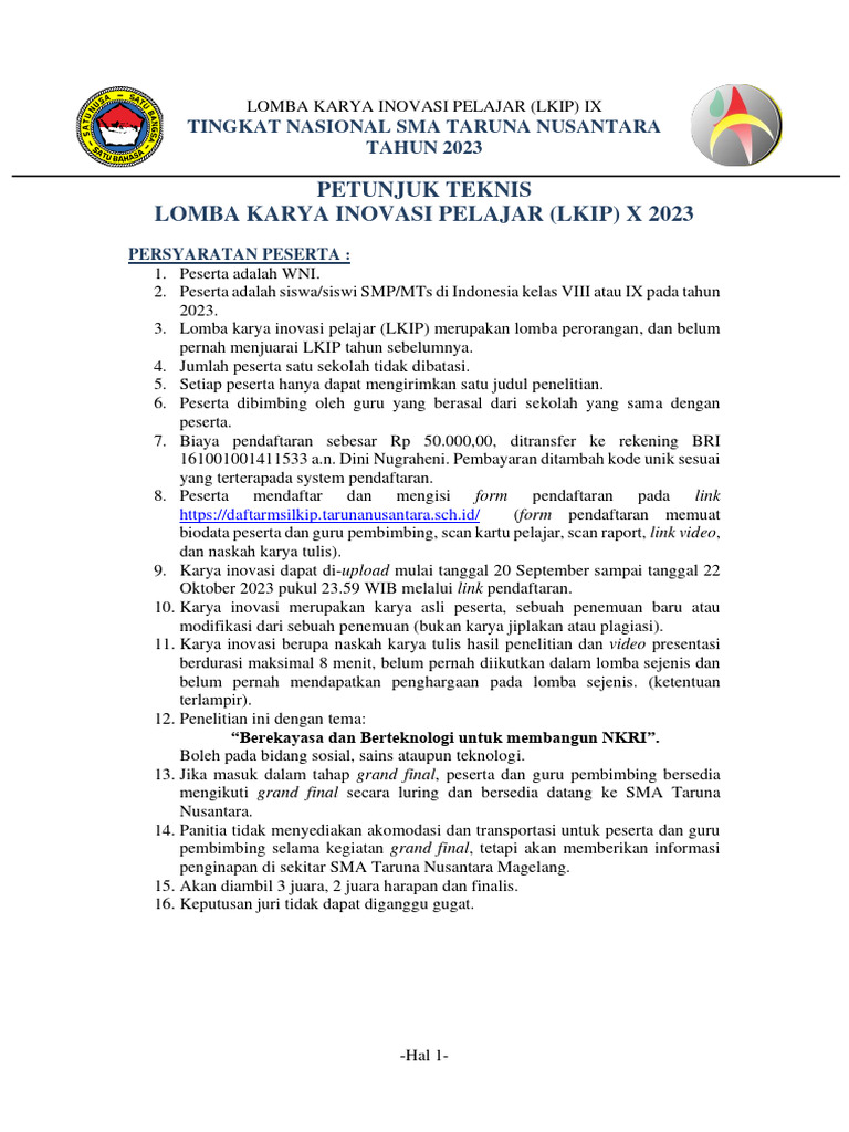 Juknis Lkip 2023 | PDF