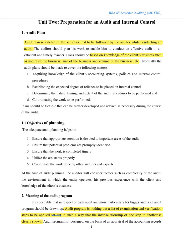 Preperation For An Audit and Internal Control | PDF | Audit | Financial ...