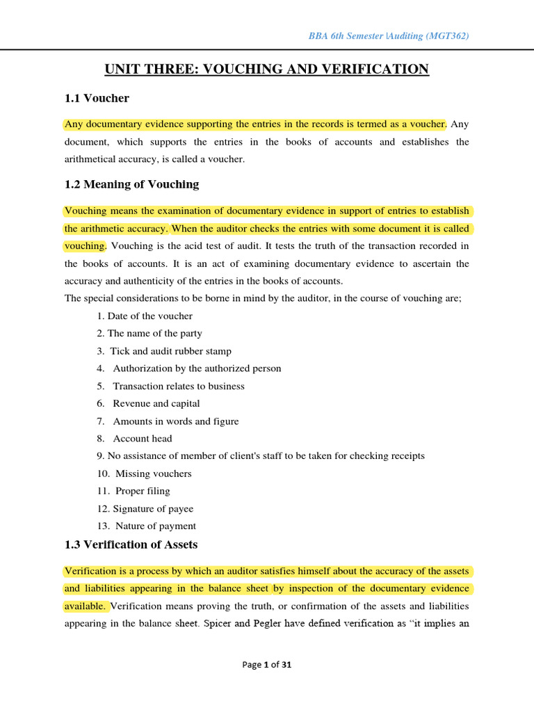 Vouching and Verification | PDF | Cheque | Banks