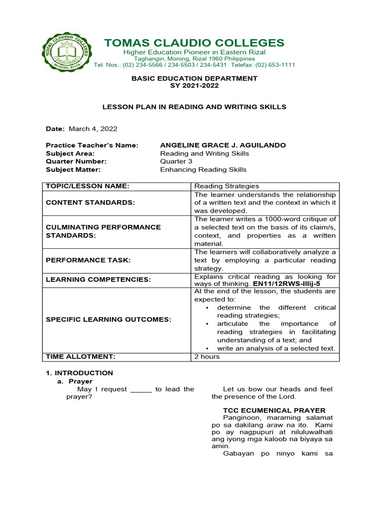 LP Reading Strategies | PDF