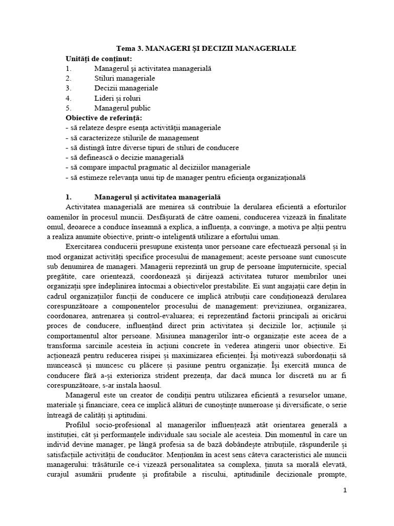 Manageri Si Decizii Red | PDF