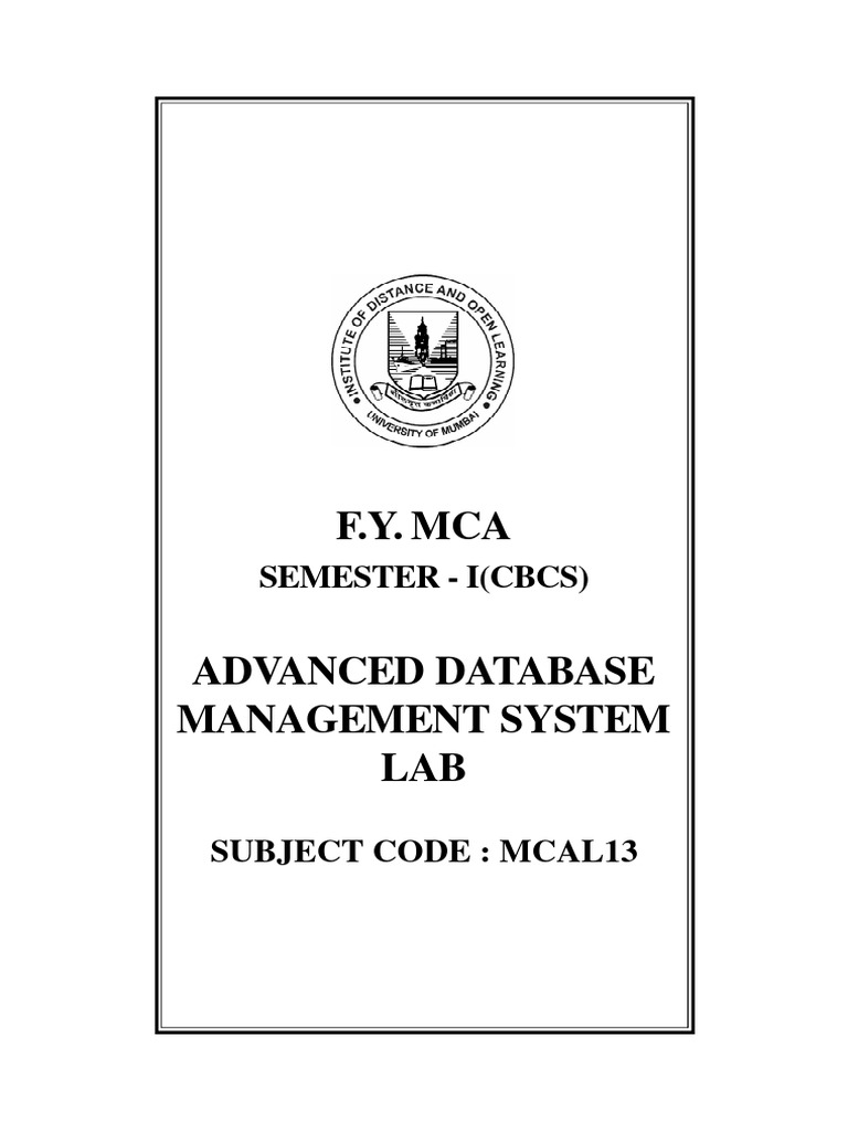 Advance Dbms Lab Manual Pdf 