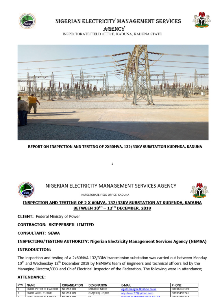 Kudenda 132 33kV | PDF | Transformer | Electrical Substation