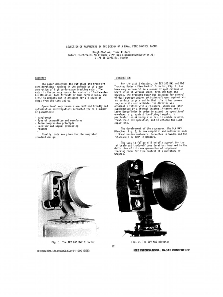 Selection of Parameters in The Design of A Naval Fire Control Ra | PDF ...