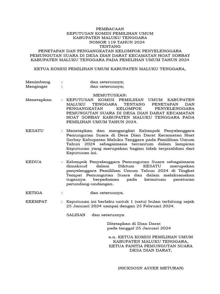 Baca Keputusan KPPS | PDF