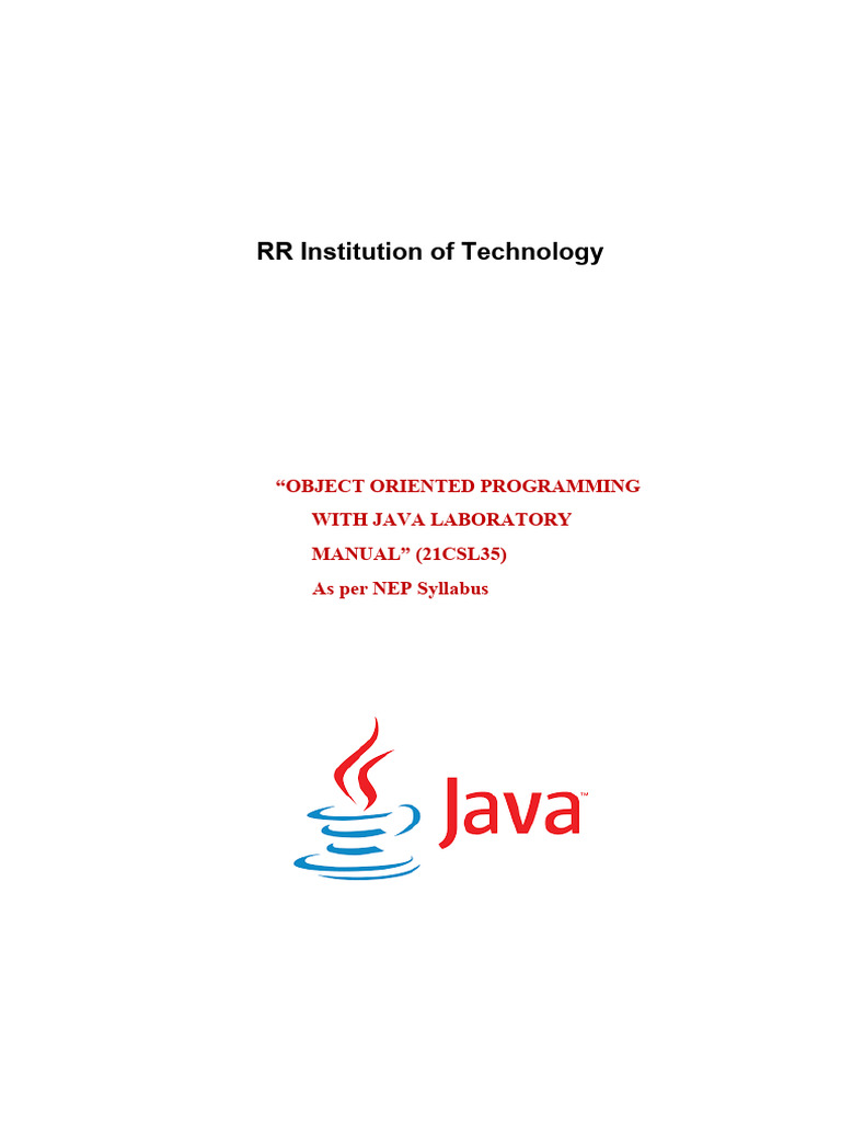 Oops Manual | PDF | Computer Program | Programming