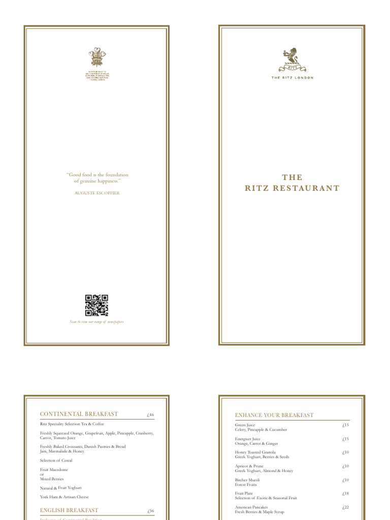 Breakfast Sample Menu 01.01.2024 | PDF | Foods | Food Ingredients