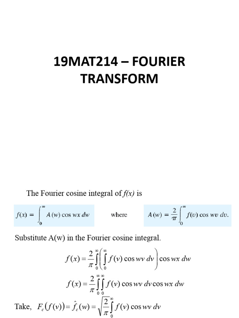 Fourier Transform | PDF