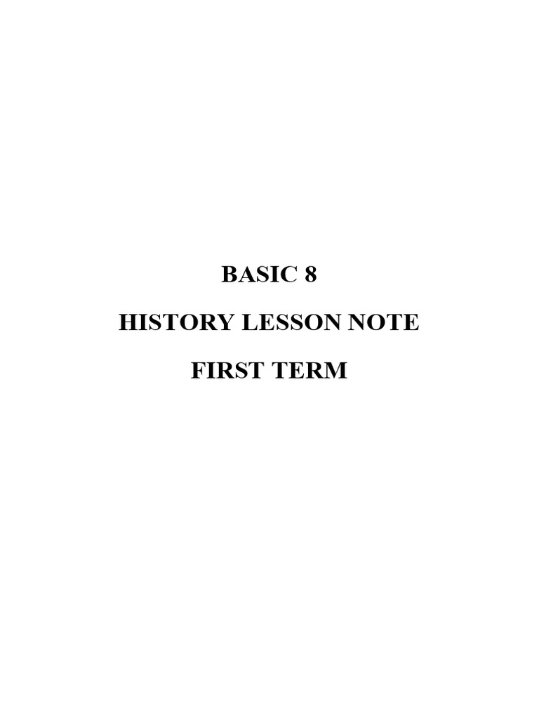 Basic 8 First Term History JC Best | PDF