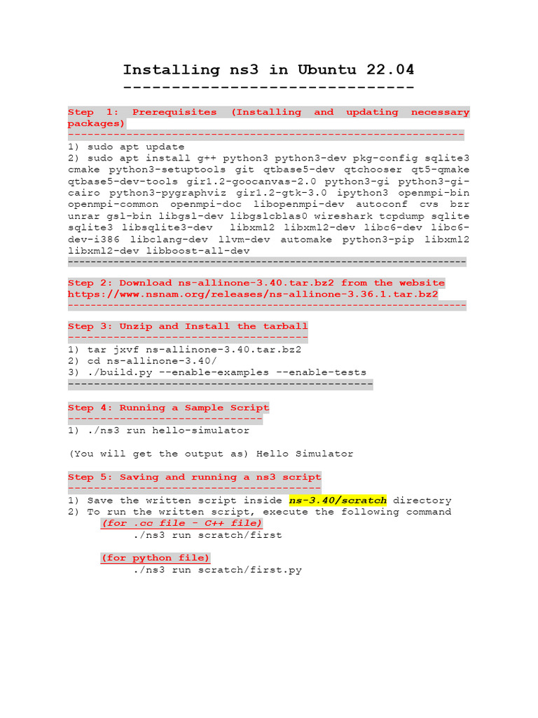 Installing Ns 3 40 in Ubuntu | PDF
