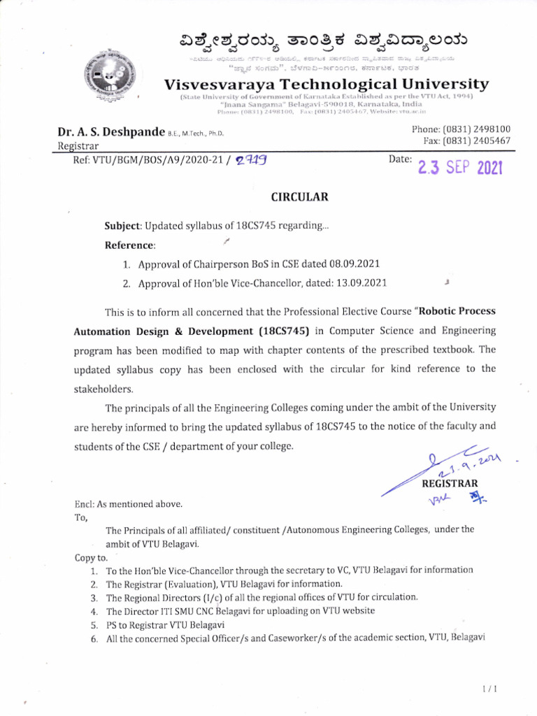 Syllabus 18CS745 | PDF | Automation | Robotics